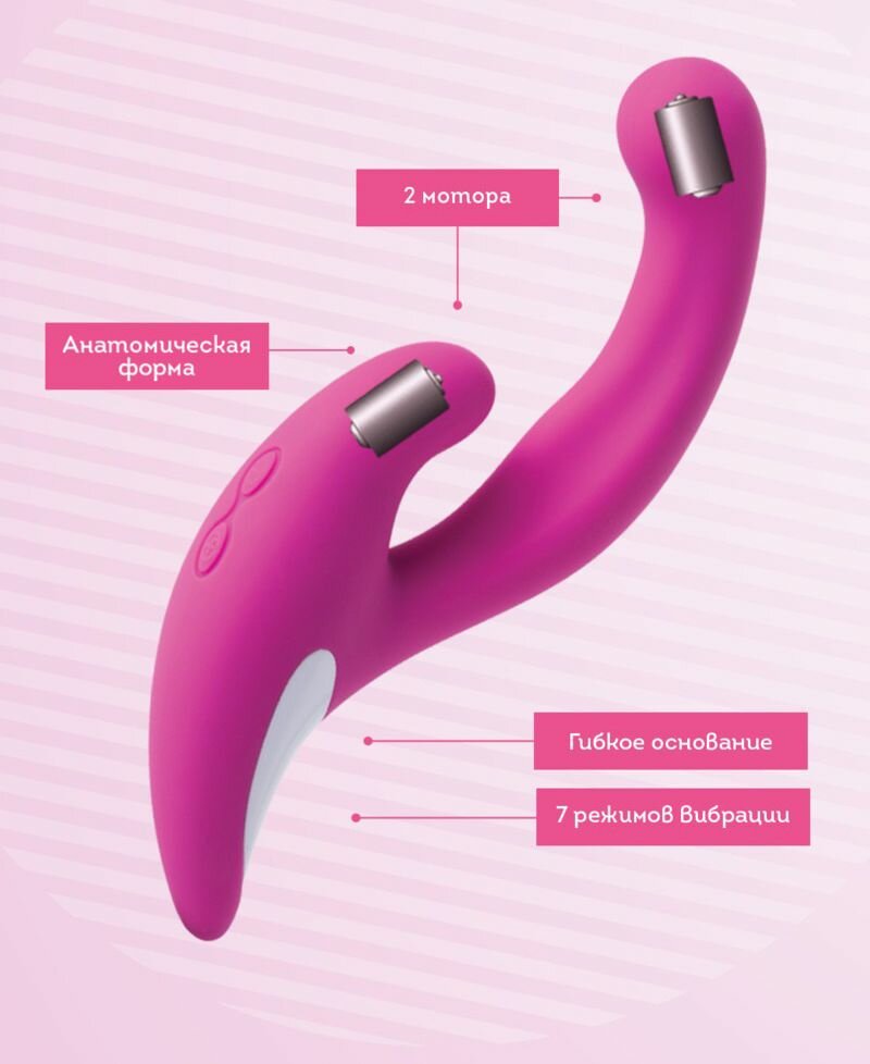Перезаряжаемый вибратор для двойной стимуляции JAVI (7 режимов, 2 мотора)