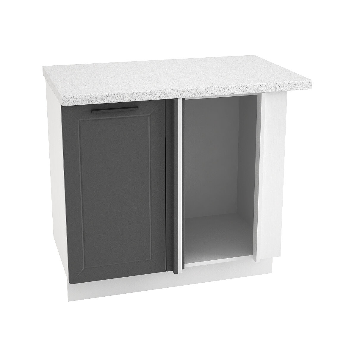 Кухонный шкаф напольный угловой, без столешницы, Кухня Горный ледник, ШНУ990М, Белый / Маренго силк