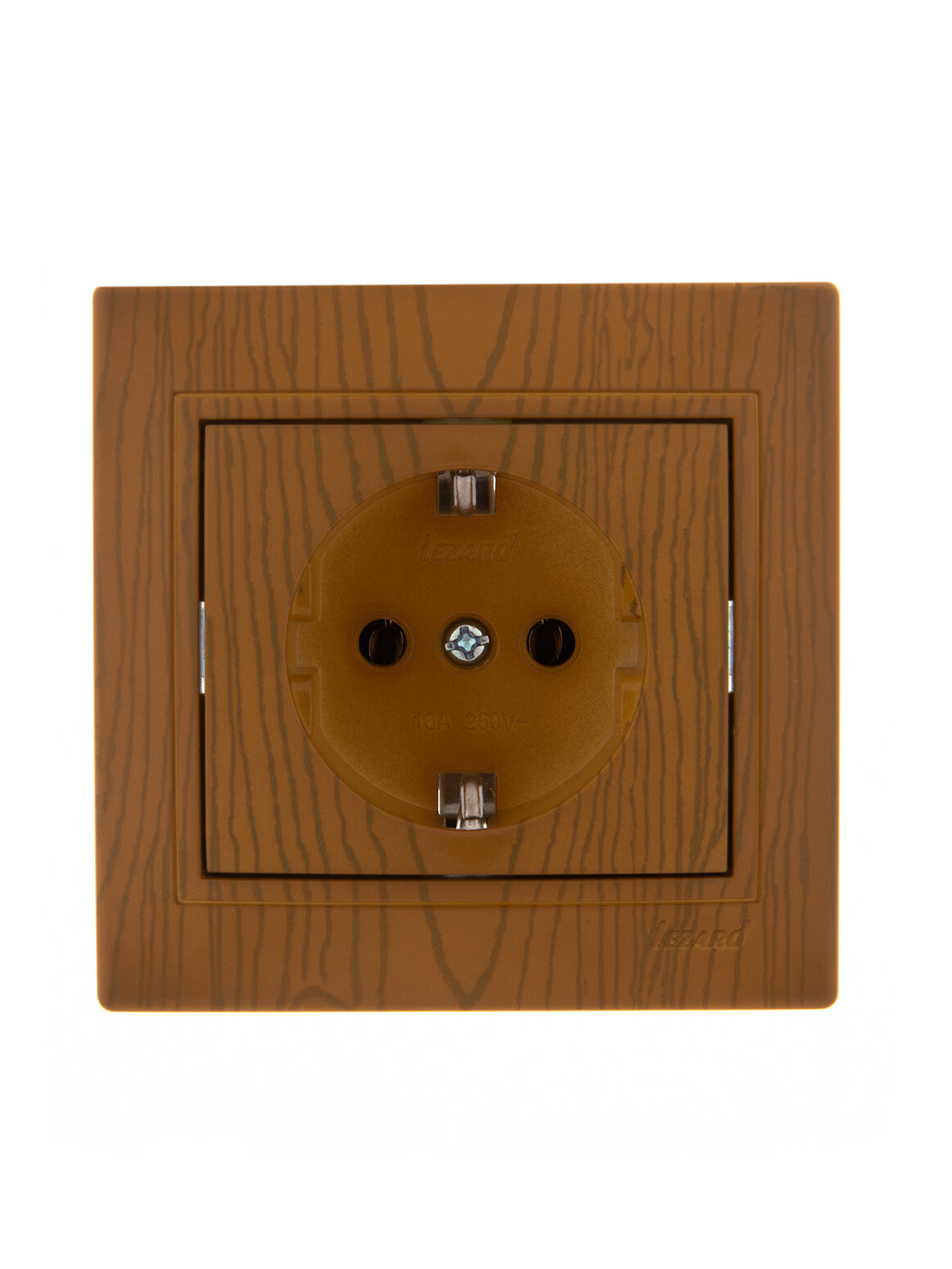 Розетка LEZARD MIRA с заземлением керамика ольха