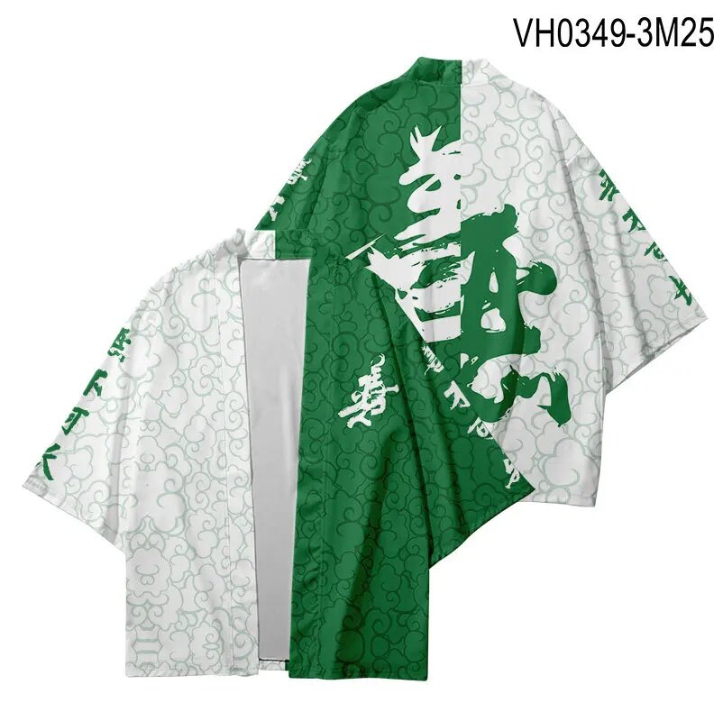 Хаори из полиэстера Самурай Изумрудный, 5XL, VH0349