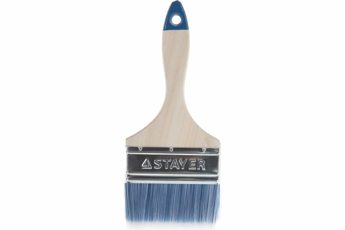 Кисть плоская STAYER AQUA-STANDARD, искусственная щетина, деревянная ручка, 100мм {01032-100} (1 шт)