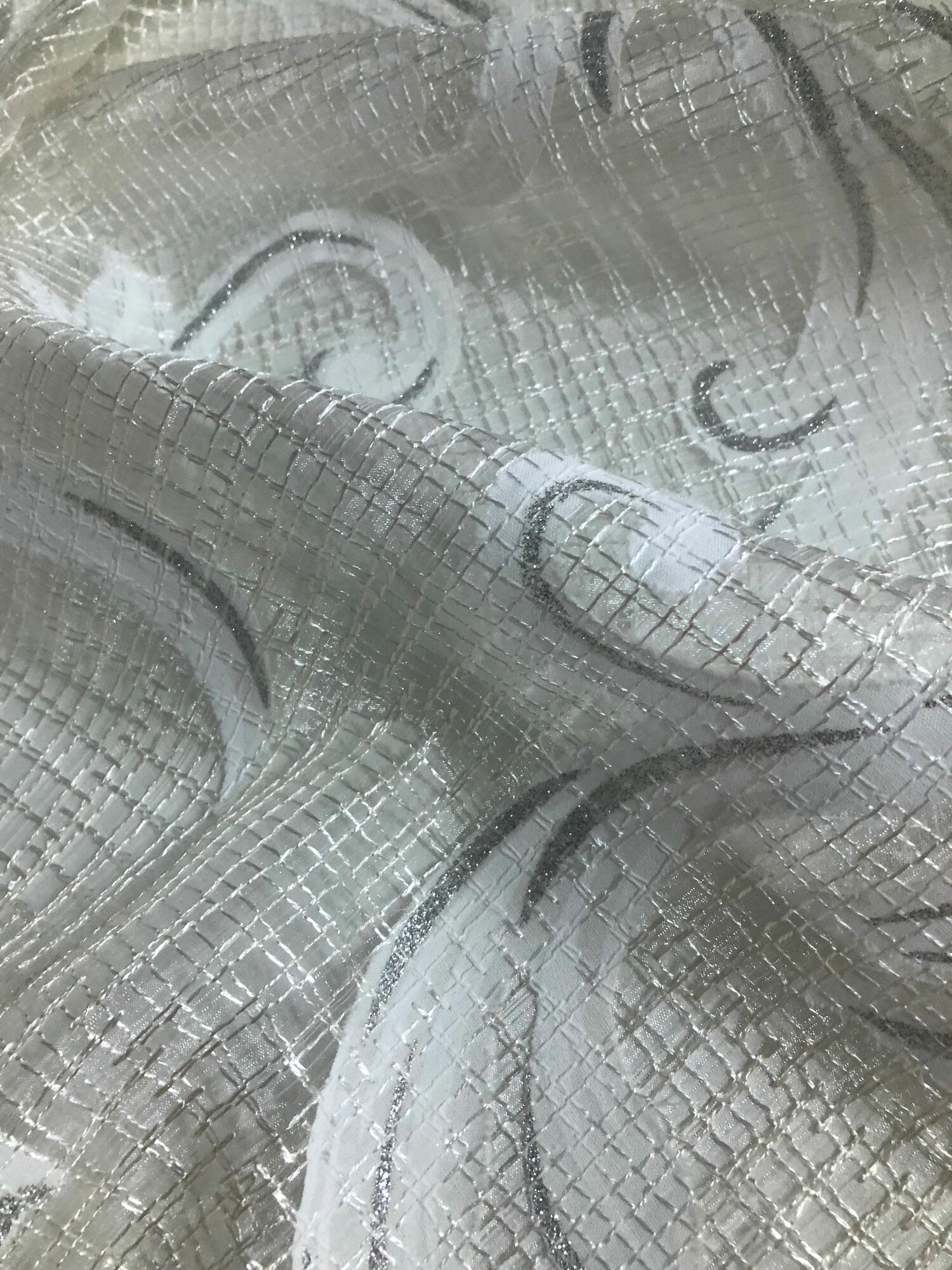 Тюль сетка вензель с люрексом