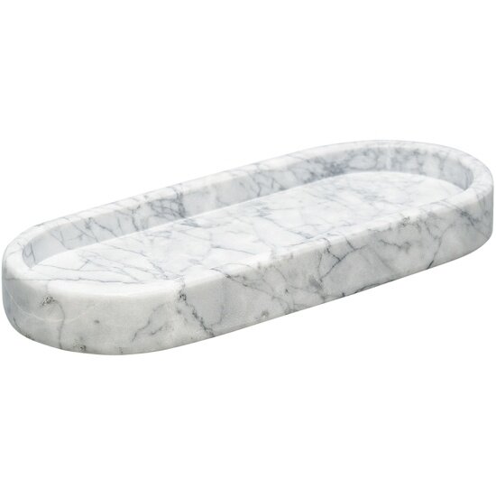 Поднос сервировочный Bergenson Bjorn Marm BB000096, 25х10 см, белый мрамор