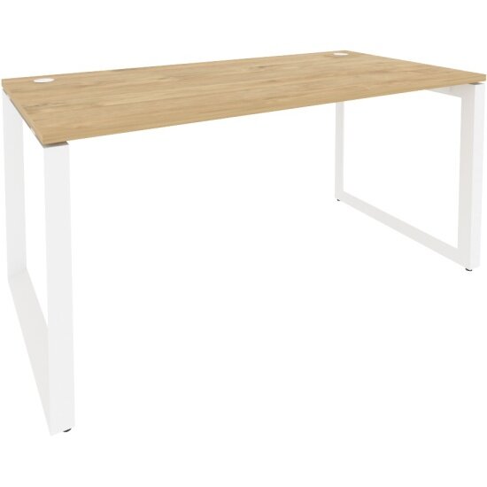 Стол рабочий Riva CHAIR на О-образном м/к O. MO-SP-4.8 Тиквуд светлый/Белый металл 1580*800*750 Onix