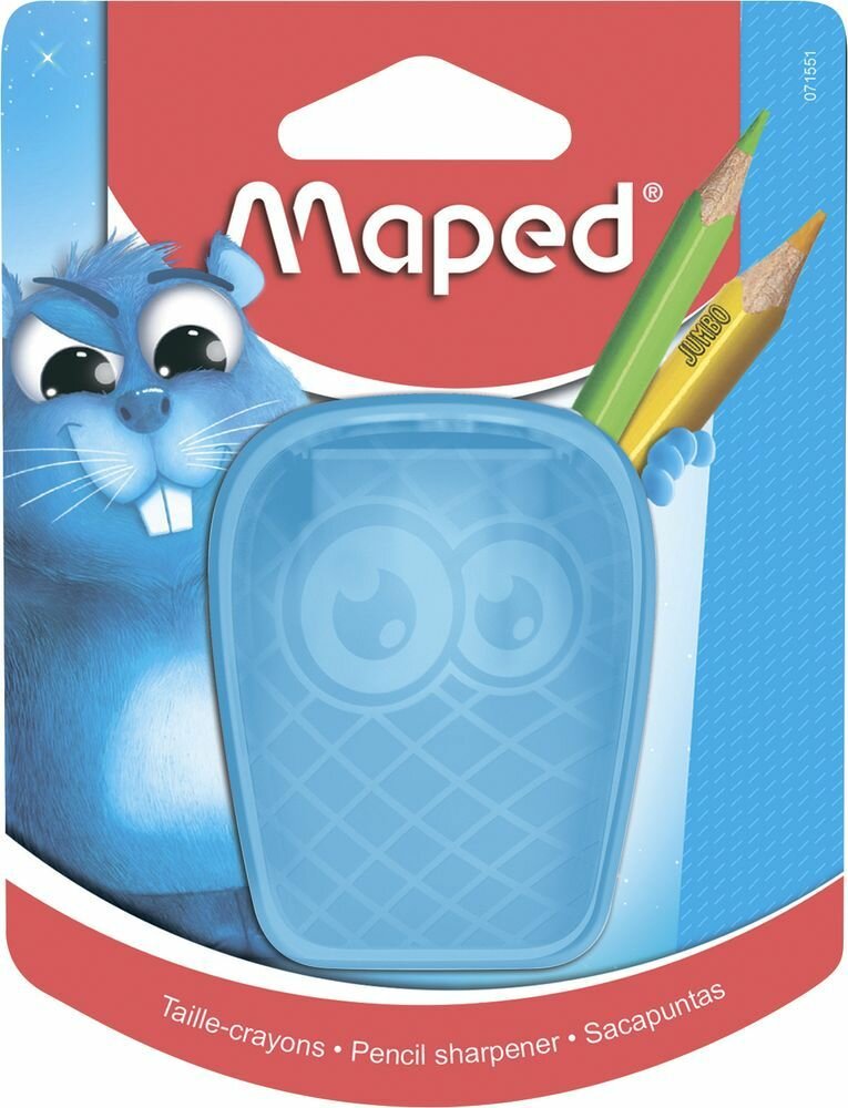 Точилка пластиковая с контейнером, MAPED PULSE, 2 отверстия, цвета ассорти, в блистере