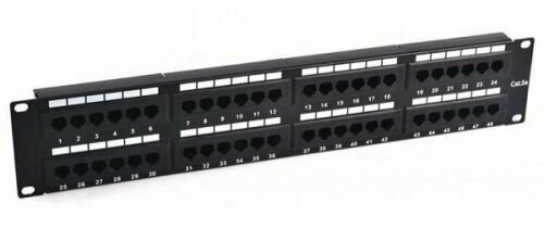 Патч-панель SUPRLAN 10-0405 19", 2U, Cat 5e, 48 портов RJ45 (8p8c), неэкранированная, Dual IDC (110/KRONE)