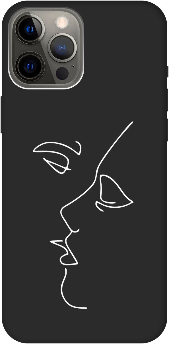 Силиконовый чехол на Apple iPhone 12 Pro Max / Эпл Айфон 12 Про Макс с рисунком "Faces W" Soft Touch черный