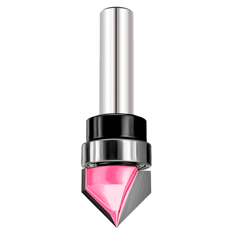 Фреза пазовая V образная (с верхним подшипником) 90° Z=2 D=16x16x50 S=8 PROCUT 218831P