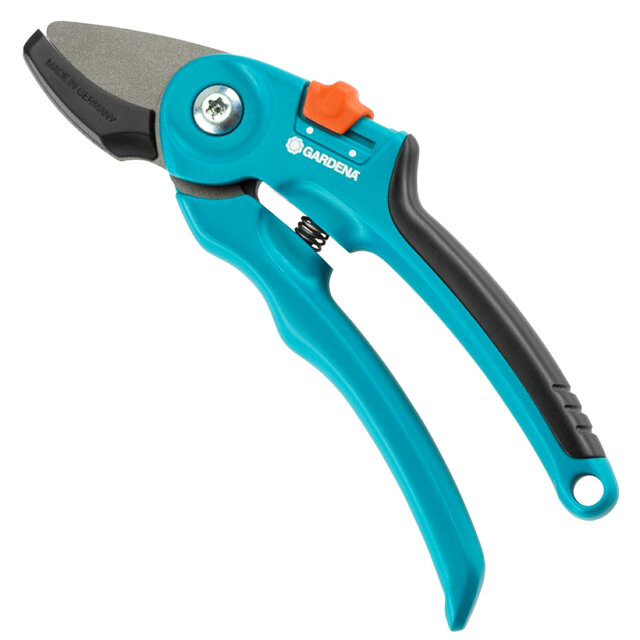 GARDENA секатор контактный с наковаленкой 25 см для точного реза веток в саду
