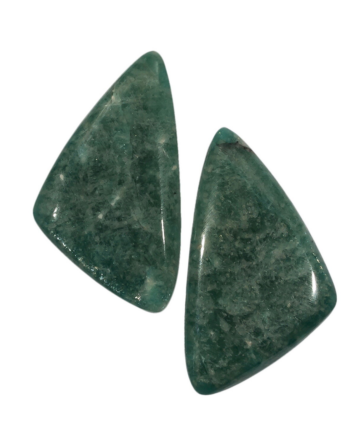 Кабошон из Амазонита (пара), размер: 31х17х3 мм, натуральный минерал.