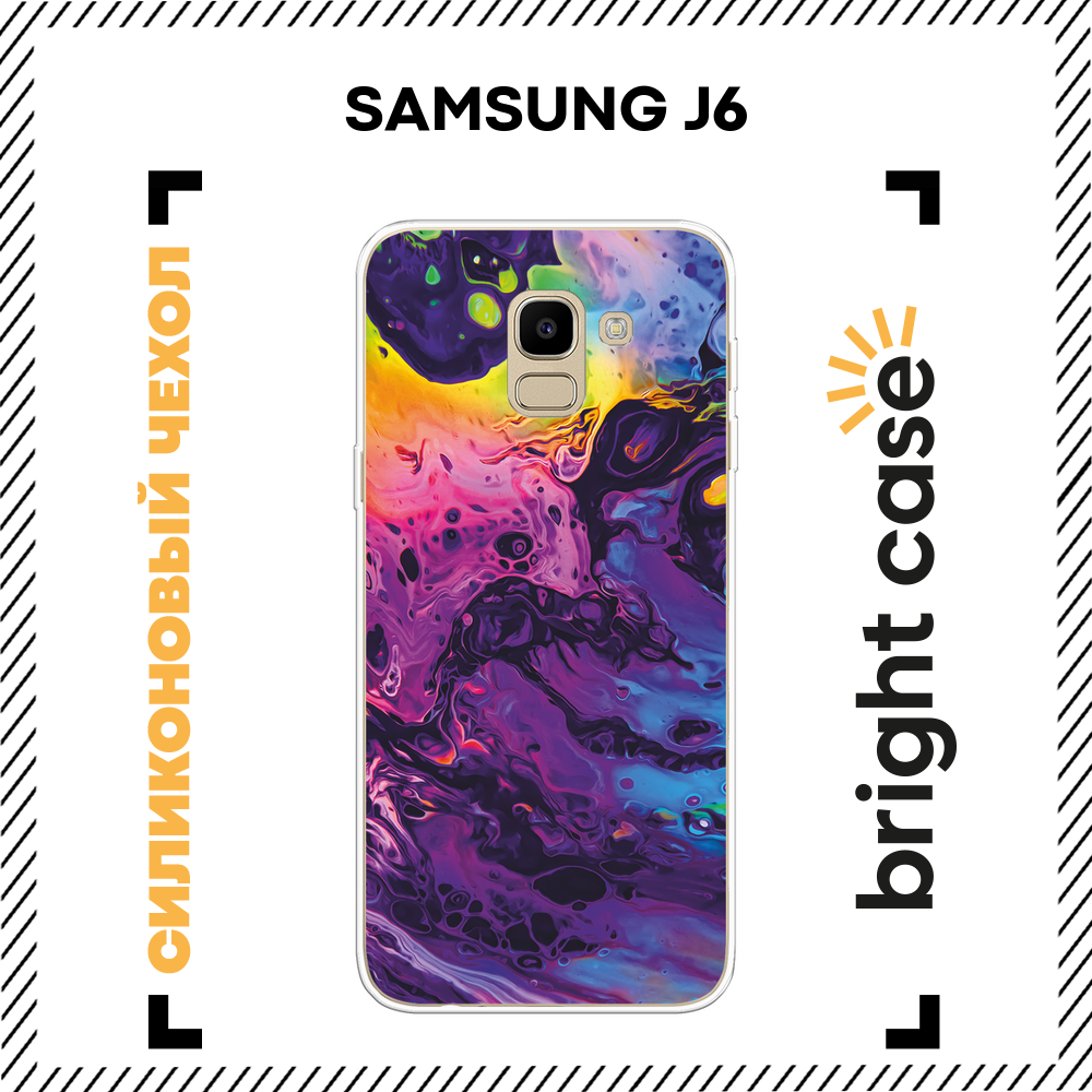 Чехол на Samsung Galaxy J6 2018 / Самсунг Галакси Джей 6 2018 с принтом Fluid art
