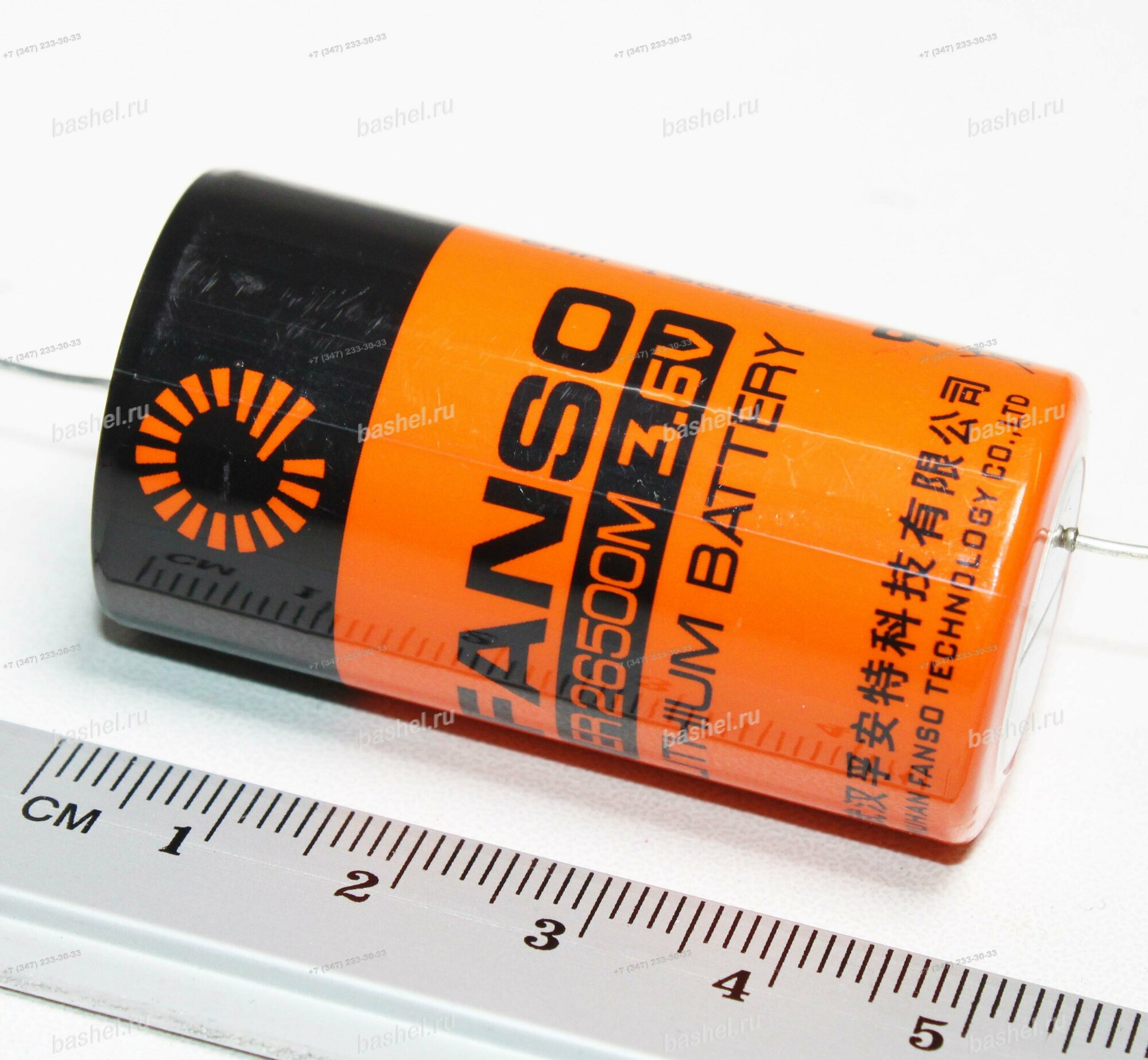 ER26500M/P, Батарейка, FANSO, (3,6V 6000mAh, размер C, с аксиальными выводами, -55.+85 °С)
