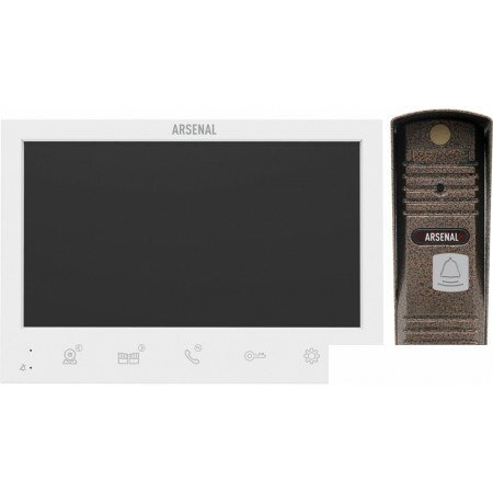 Комплект видеодомофона Arsenal Грация Pro (белый) + Триумф Pro (коричневый)