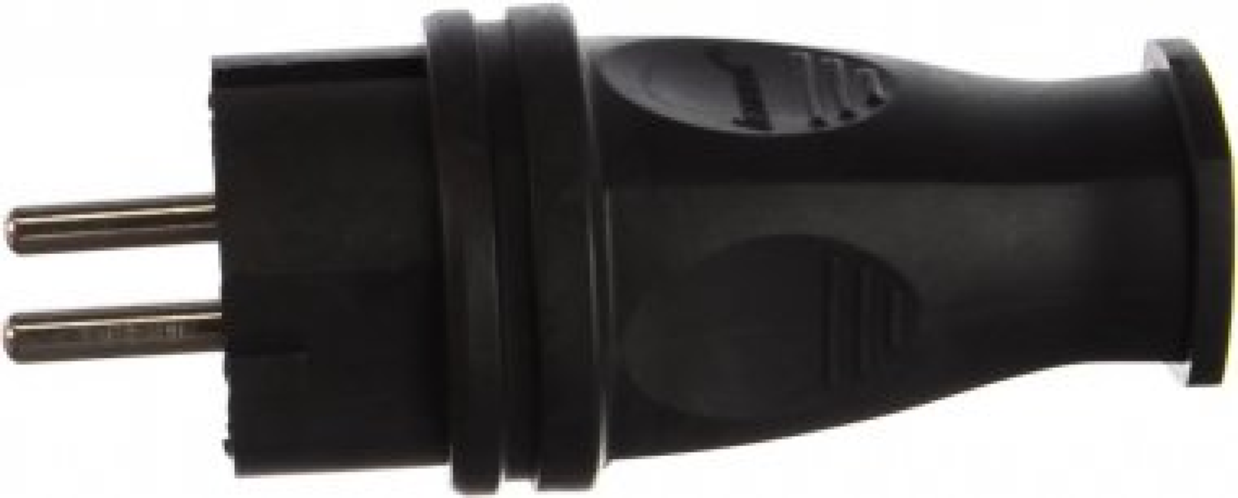 Вилка силовая кабельная Lezard / Лезард однофазная прямая из каучука, черная, 2Р+РЕ 1х16А 220-240V, IP44 / электрика