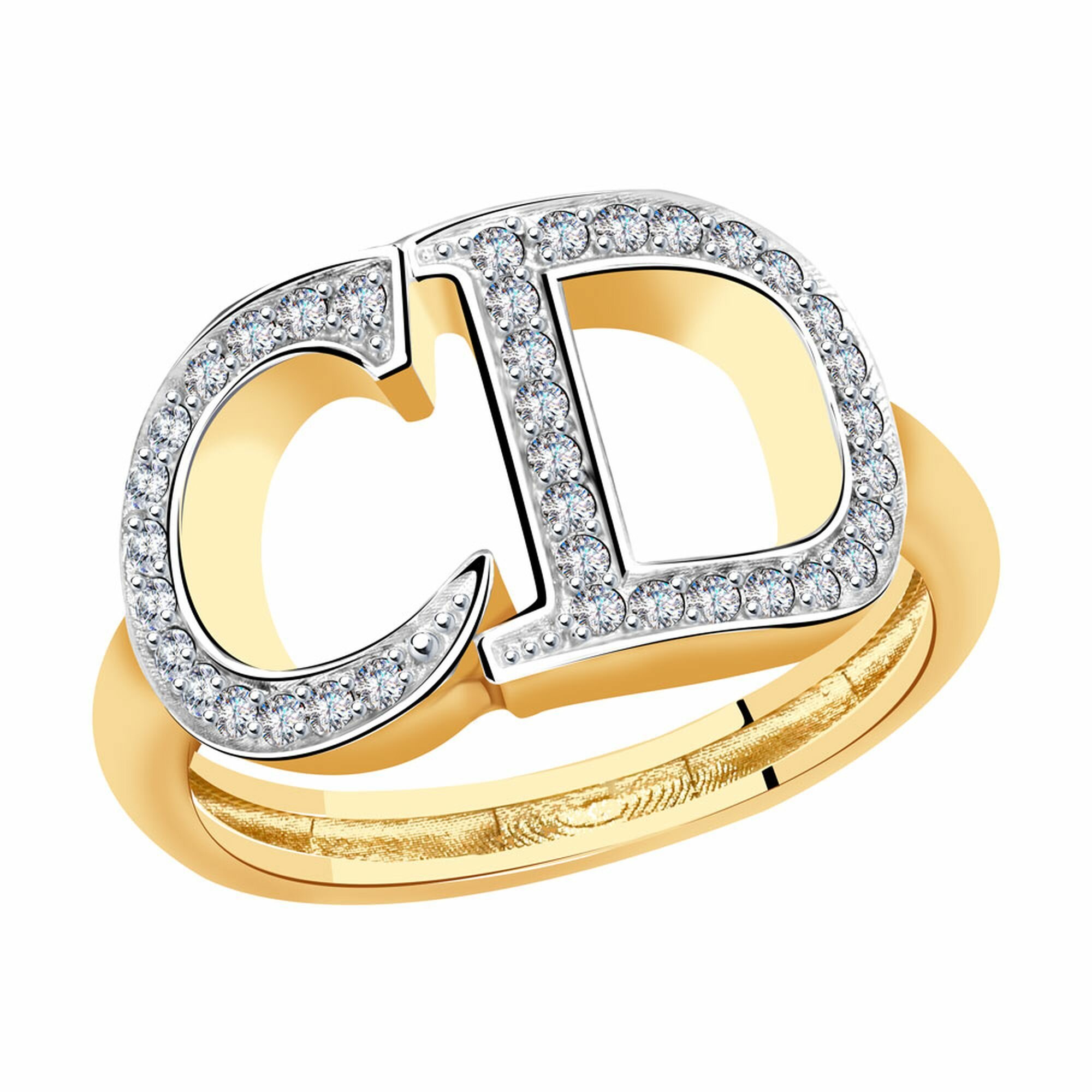 Кольцо, красное золото, 585 проба, фианит