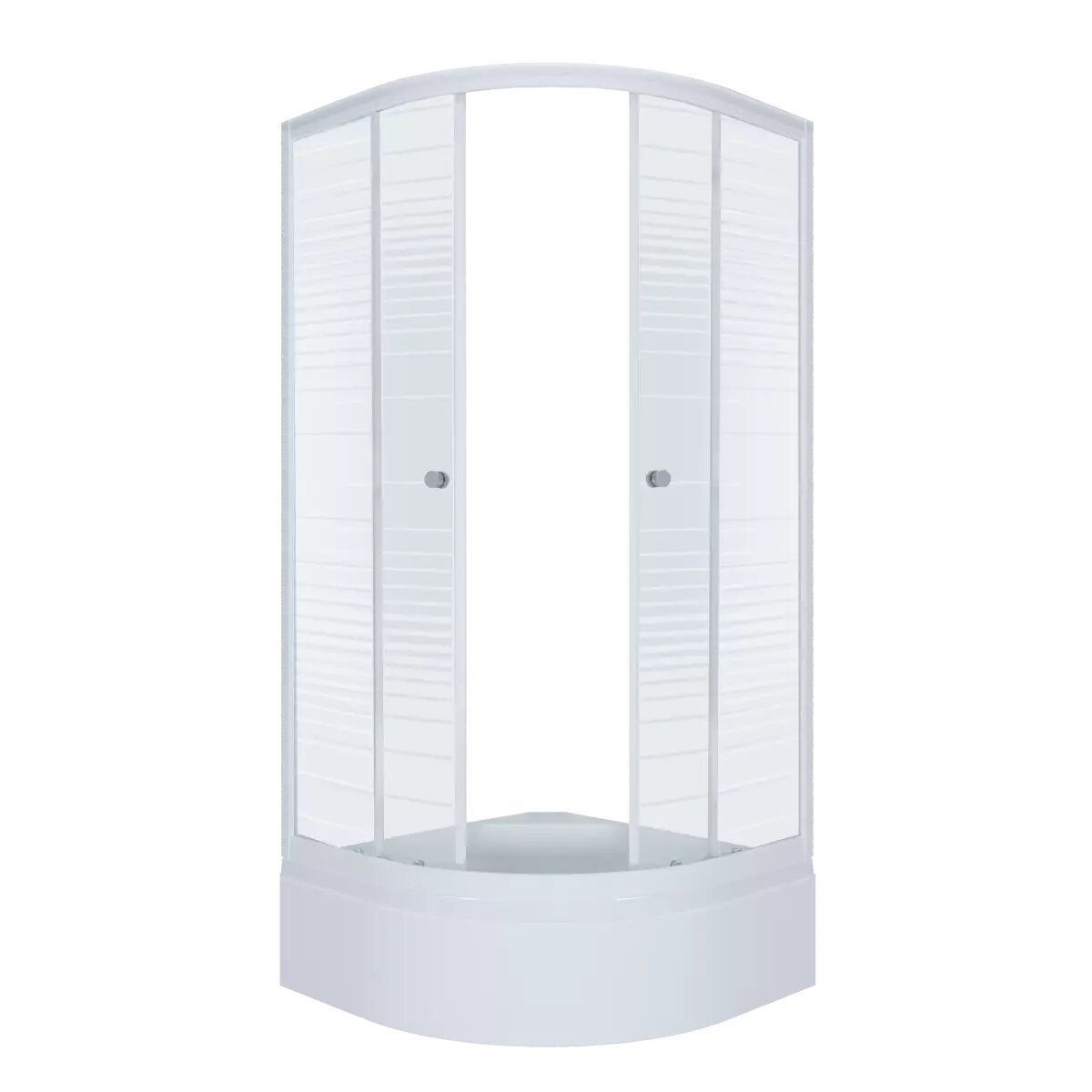 Душевой уголок Triton Полосы 100x100 В, средний поддон, четверть круга, цвет профиля белый