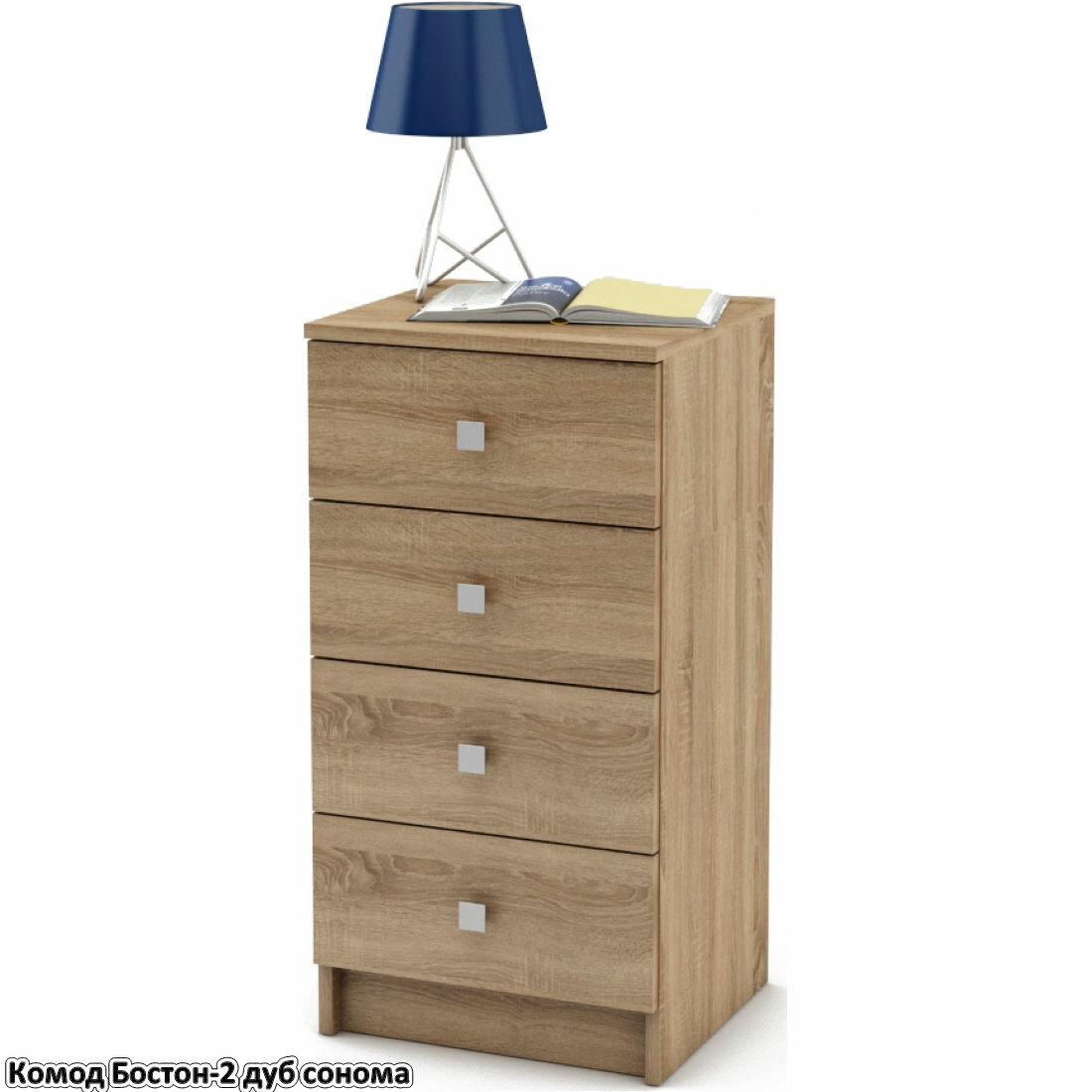 Комод Бостон-2 Дуб-сонома, ЛДСП, МФ Владимир VMF, 40х79,3х38 см.