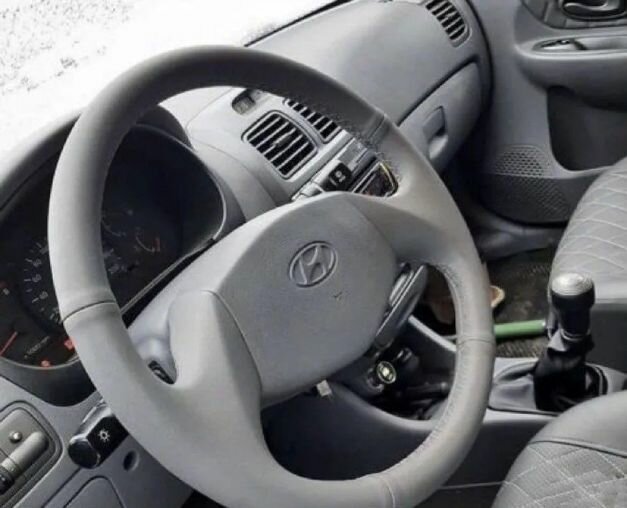 Оплётка руля MT-2 Hyundai Accent (Хёндай Акцент) Чехол на руль Серый
