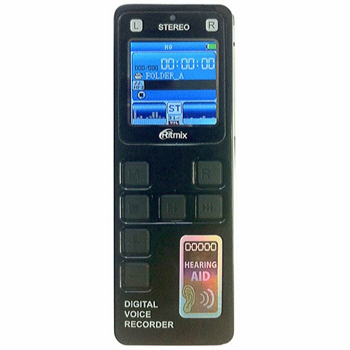 Диктофон Ritmix RR-920 8 Гб, 3 микрофона, метал, серый