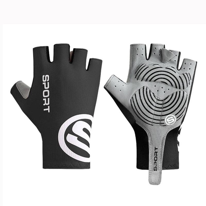 Велосипедные перчатки, нескользящие, дышащие, летние, черные, размер L