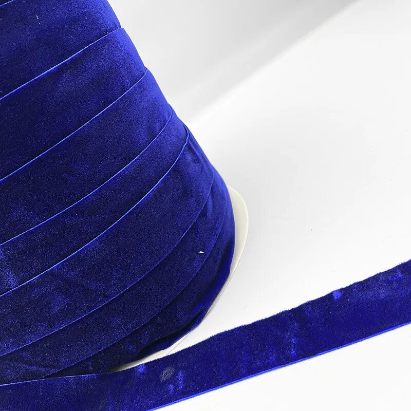 Полиэстерная бархатная лента WPQQHYGT 5 ярдов 6-38 мм Темно-синий, 04, 15mm(5yards)