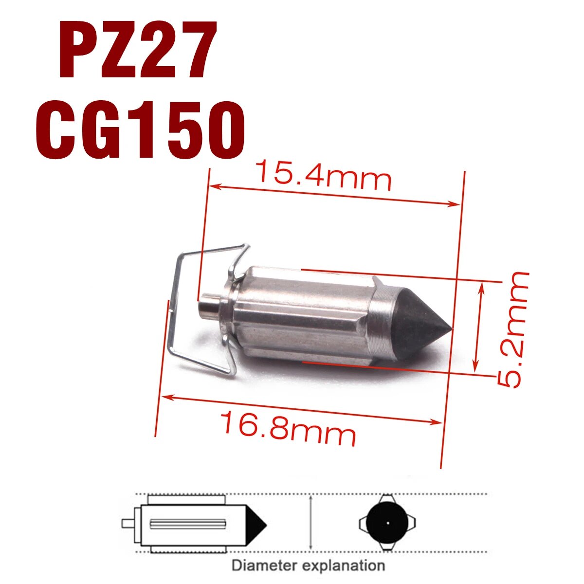 6 шт. иглы клапана карбюратора, запасная часть для PZ16 PZ19 PZ20 PZ22 PZ26 PZ27 PZ30 CG125 GY6 50 125CC, детали мотоцикла 6pcs PZ27
