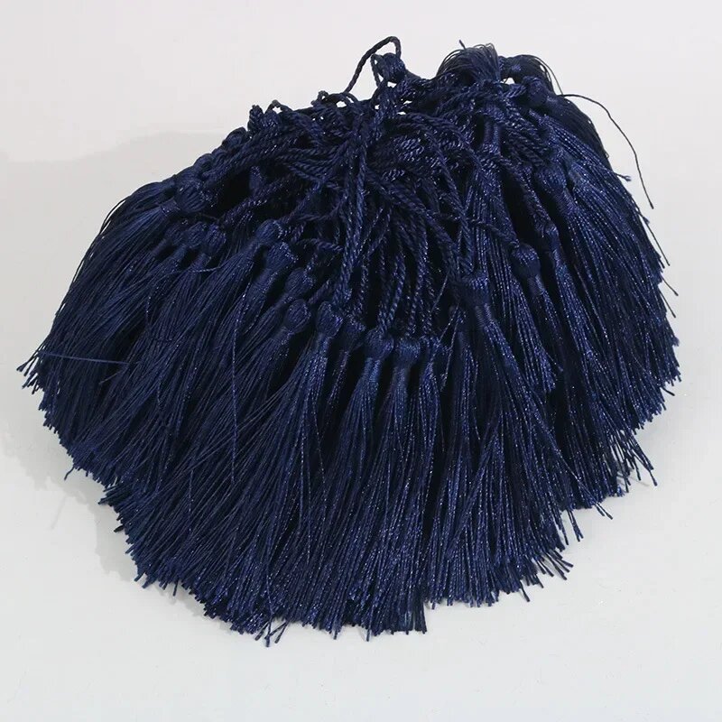 Полиэстер шелковая бахрома с кисточками 50 шт Темно-синий, 75A navy blue
