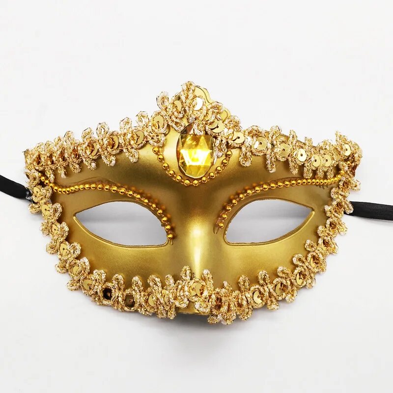 Желтая пластиковая маска для лица Gold