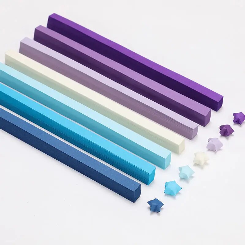 Бумага для оригами звезды 540 листов 27 цветов Сиреневый, Fantasy series540she