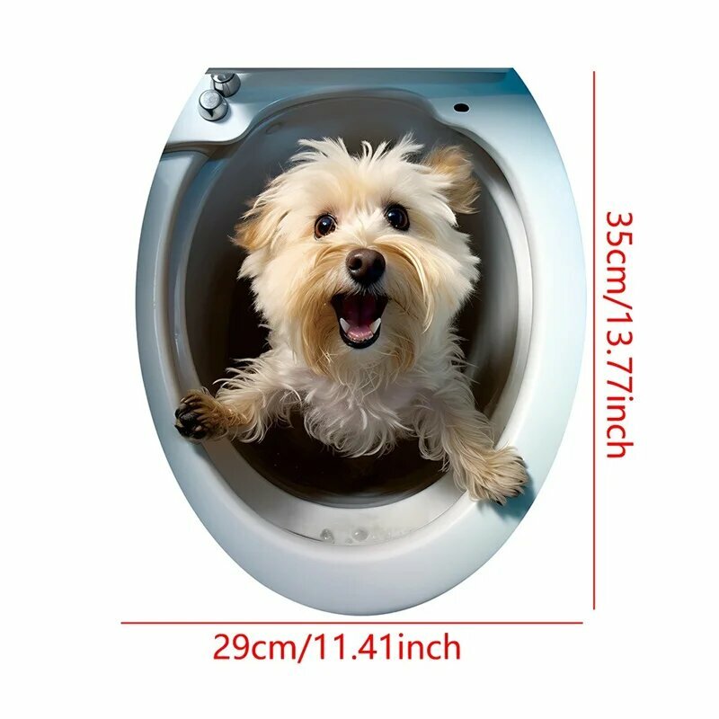 3D наклейки на унитаз животные PVC 1Pc Dog