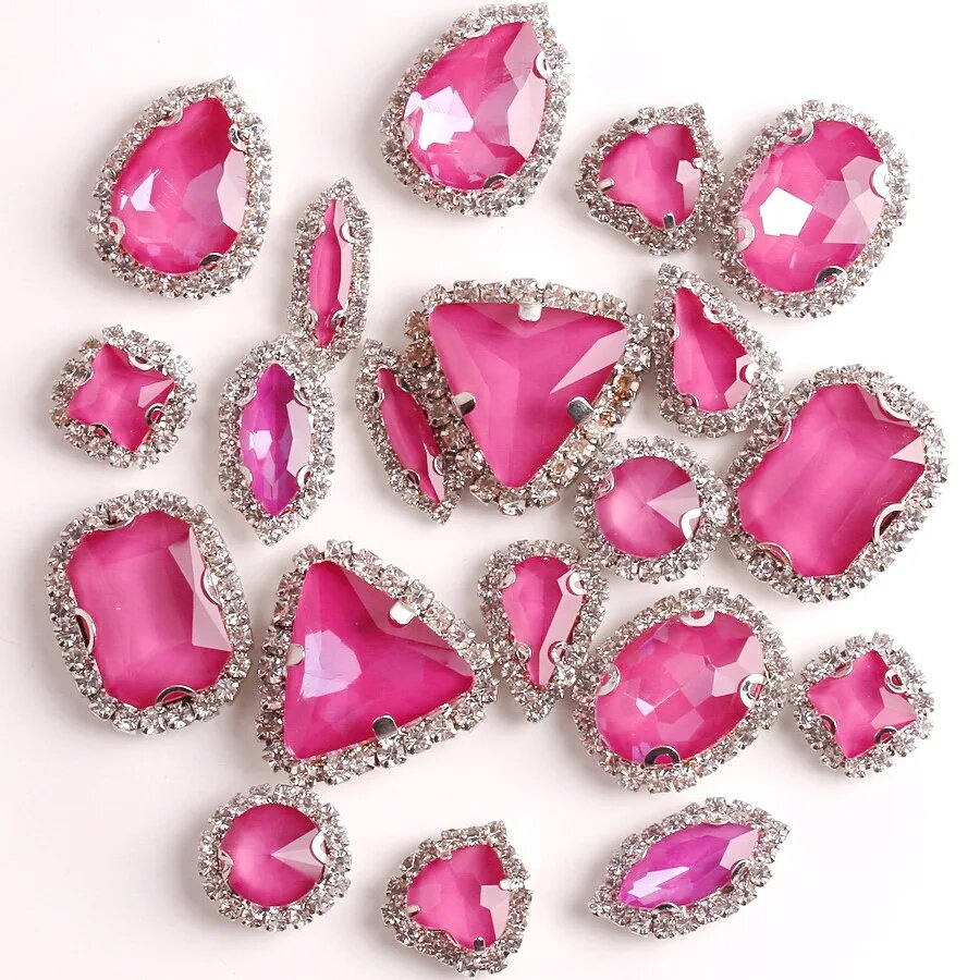 Стеклянные элементы-подсолнухи SNCRYSTAL, набор из 20 шт. A22 Incarnadine pink