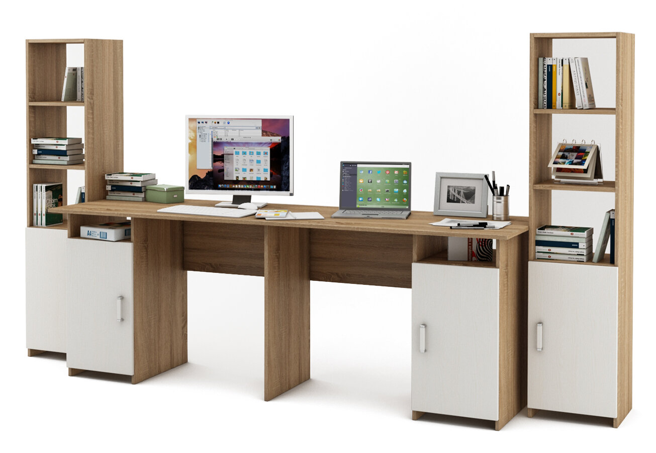 Стол письменный, компьютерный для школьника Лайт (Ньюкасл) 12 для двоих