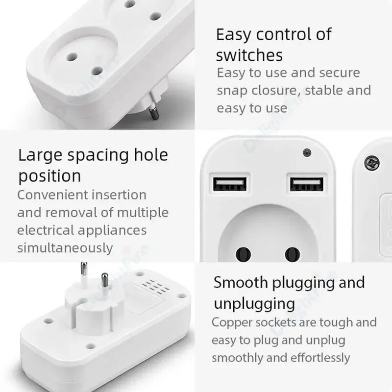 Удлинитель DelightFire Type C 1 To 2 EU Socket — фото 1