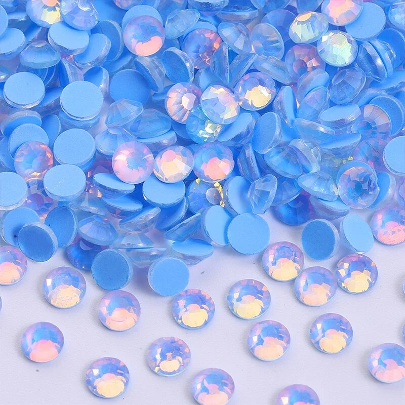Стразы QIAO Mocha стекло SS6-SS30 для декора Синий, SS12 - 1440pcs, F- Light blue