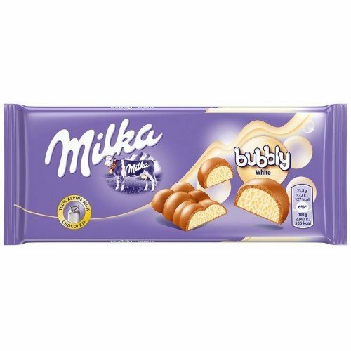 Шоколад MILKA молочный Bubbly White Alpine Milk 95г