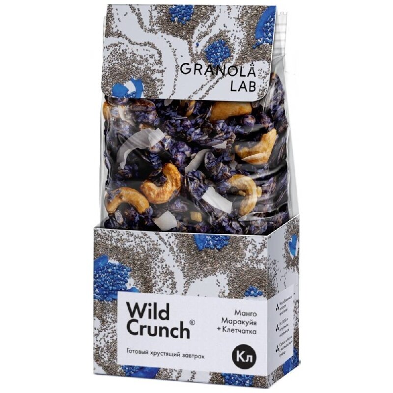 Гранола WILD CRUNCH Манго, маракуя+клетчатка /картон/ 260г
