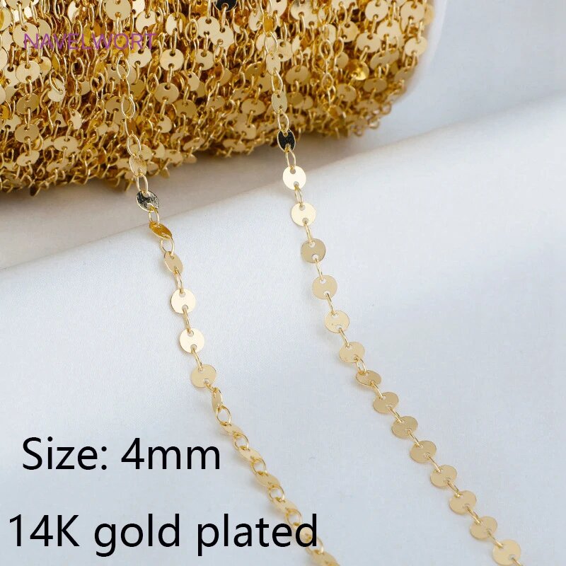 Цепочки из меди с позолотой 14K NAVELWORT для изготовления украшений 14K gold plated18