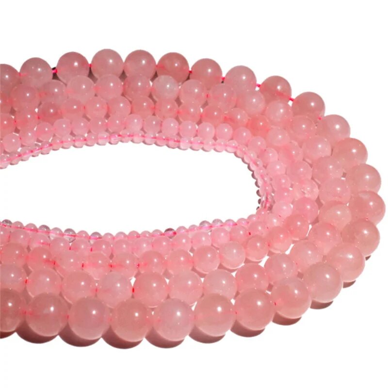 Натуральные бусины из камня, набор Розовый, 10mm-10pcs, Pink Quartz