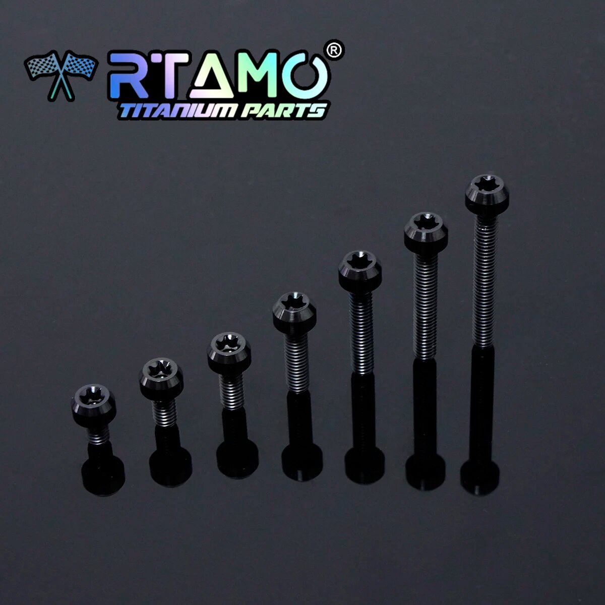 RTAMO Титановые болты M4X6/8/10/15/20/25/30 для велосипеда и мотоцикла Black (1pc), M4X20 mm