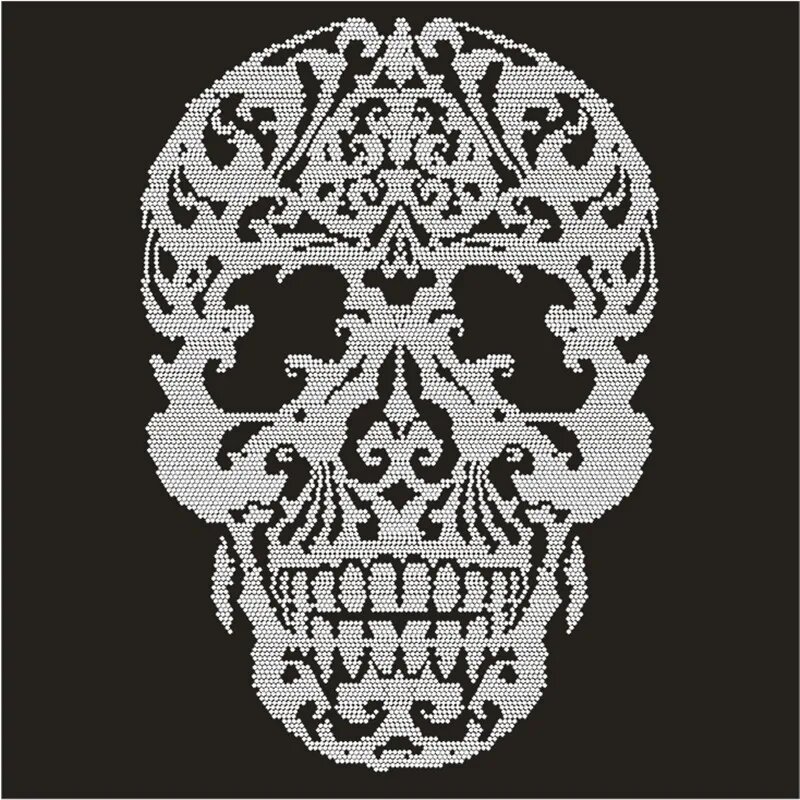 Стразы "Череп", DMC, индивидуальное изготовление Черный, Медь