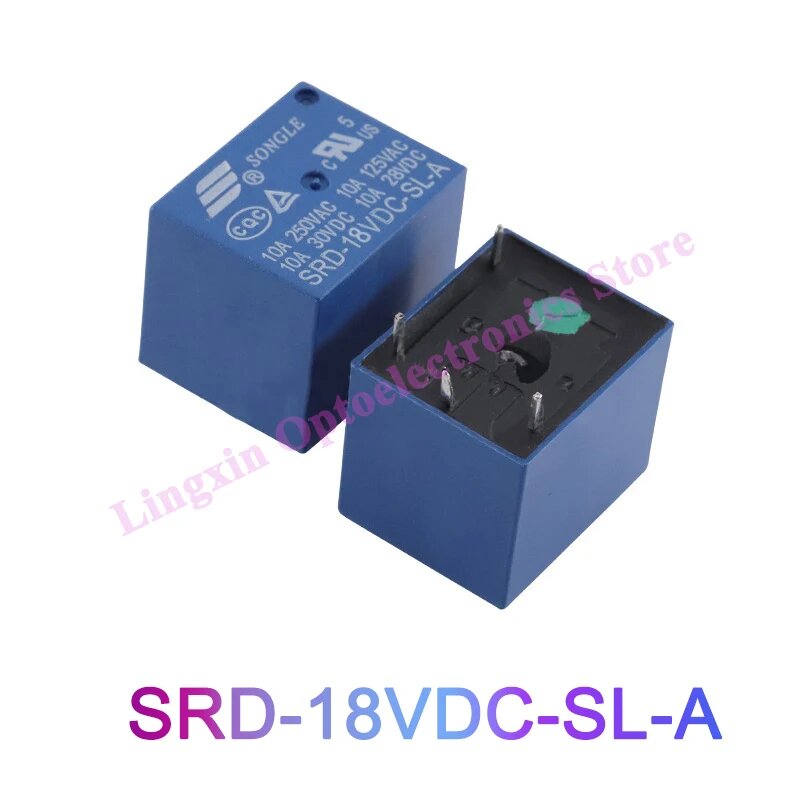 Реле мощности SRD 5в 12в 9в 18в 24в 48в 10А (5 шт.) SRD-18VDC-SL-A