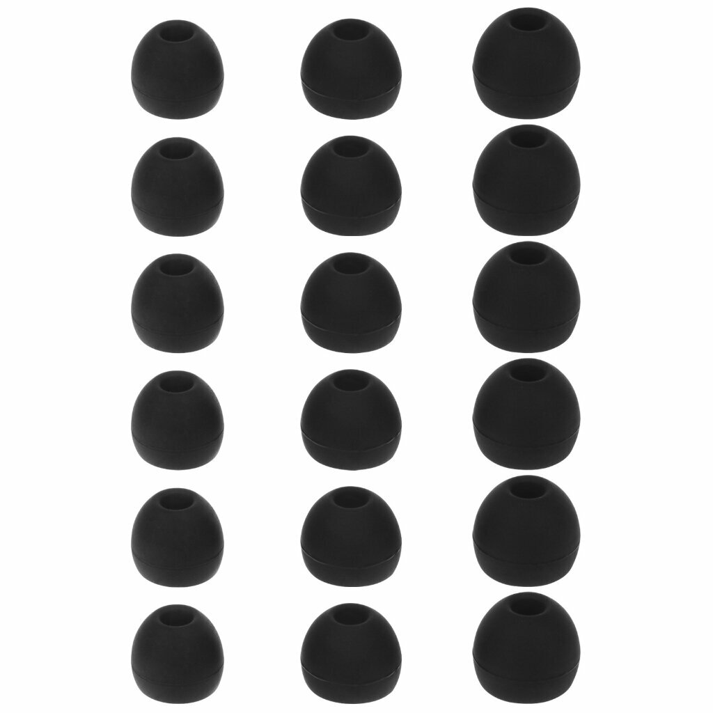 18 шт, силиконовые затычки для ушей bullet с отверстием 3,8, универсальные модели, три комплекта больших, средних и маленьких-черный