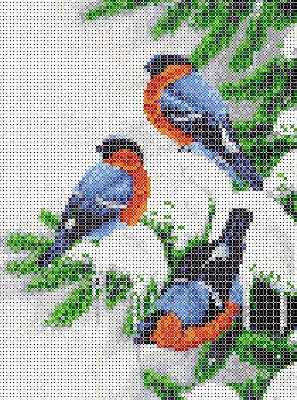 Набор для вышивания Каролинка #КТКН 175 Снегири, Счетный крест, 23 х 30 см