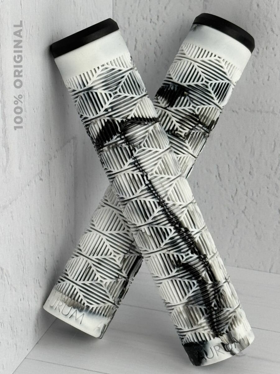 Грипсы для самоката велосипеда bmx Katana 150 - белый/черный