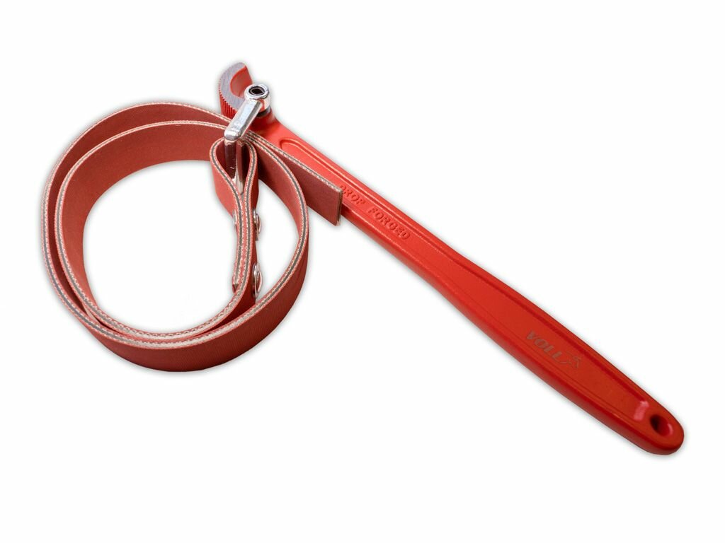 Усиленный ремешковый ключ VOLL для труб D до 220 мм.