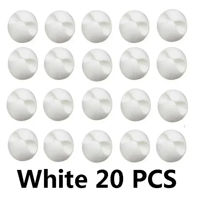 1/5/10/20 шт, зажимы для кабеля, силиконовый органайзер для кабеля, настольный White 20PCS