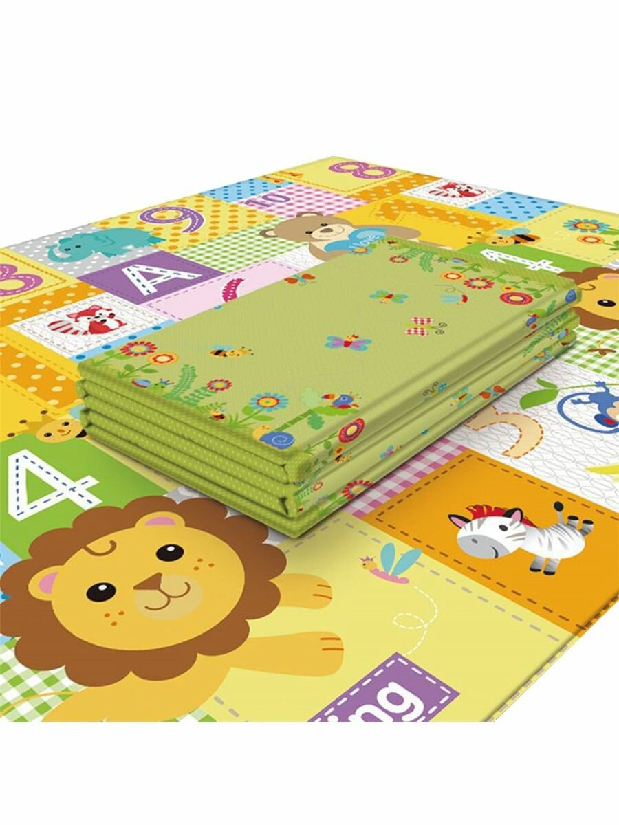 Двусторонний водонепроницаемый детский коврик, складный мат -коврик, мультипликационный коврик для домашней гостиной, мягкая и прочная, легко чистая