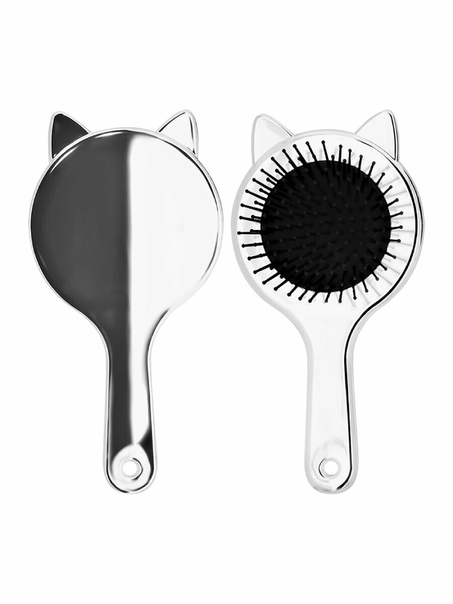 Расческа для волос Lady Pink, для распутывания, массажная, серебристая, пластиковая