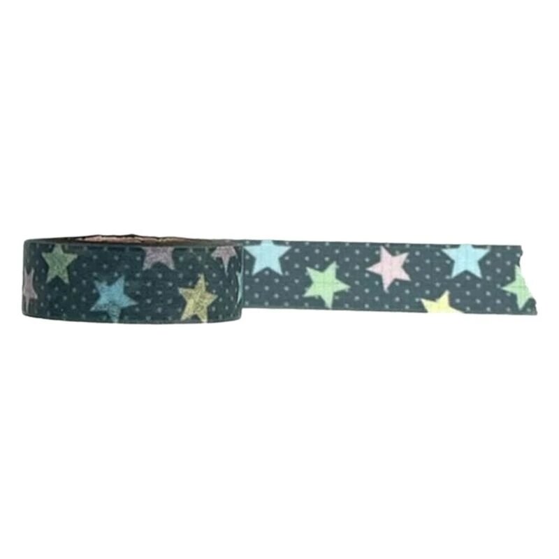 Лента декоративная Star Bowknot Pattern, черный фон со звездами