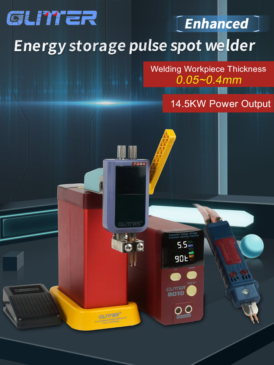 GLITTER 801D, портативный никелевый точечный сварочный аппарат 110 - 220в